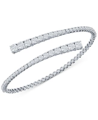 Diamond Graduated Flex Bypass Bracelet (3-3/4 ct. t.w.) in 14k White ...