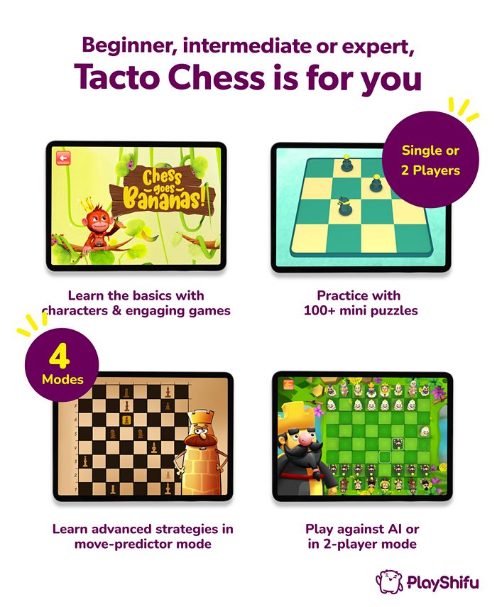PlayShifu Tacto Chess Interactive Chess Board Game Set, 14 Pieces - Macy's