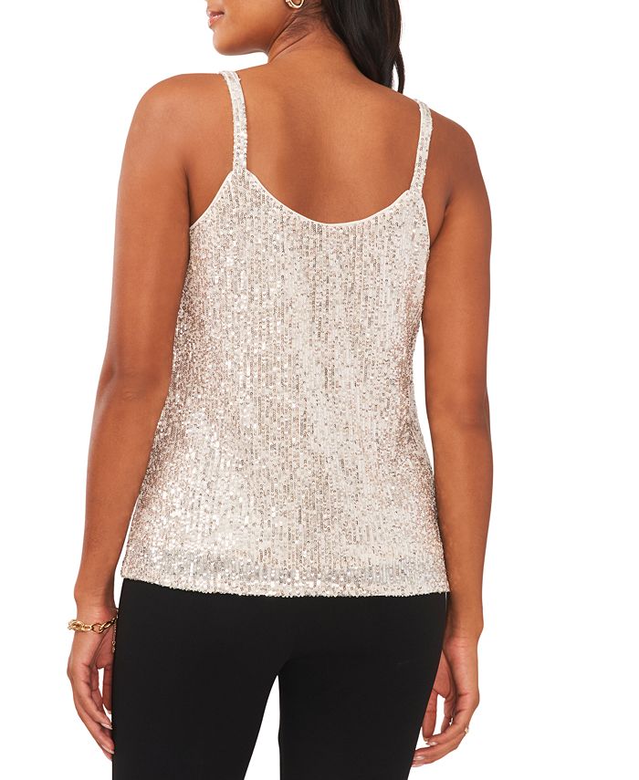 MSK Women's Sequined V-Neck Scoop-Back Camisole Top - Macy's