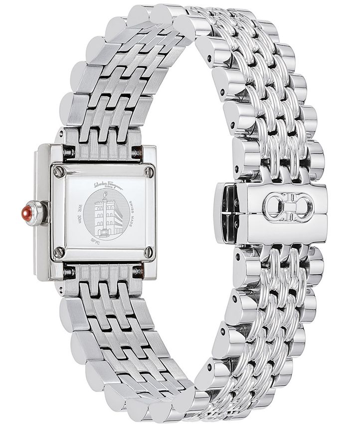 Ferragamo Salvatore Women's Swiss Square Stainless Steel Bracelet Watch ...