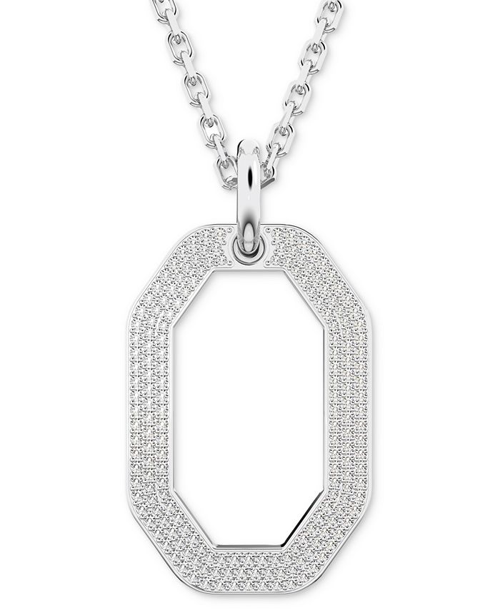 Swarovski Silver-Tone Dextera Crystal Pendant 25-5/8" Long Necklace ...