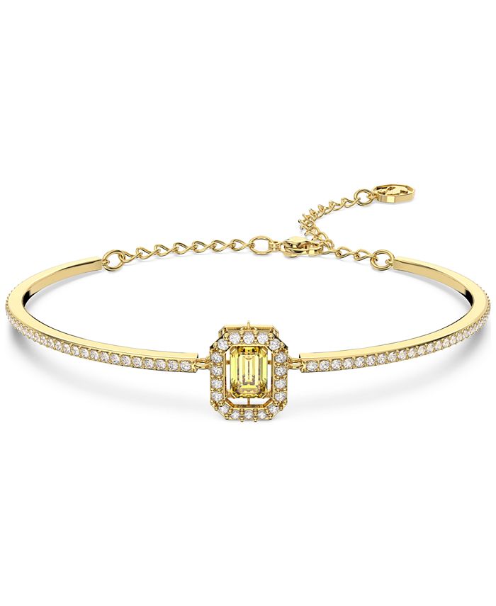 Swarovski Gold-Tone Millenia Crystal Bangle Bracelet - Macy's