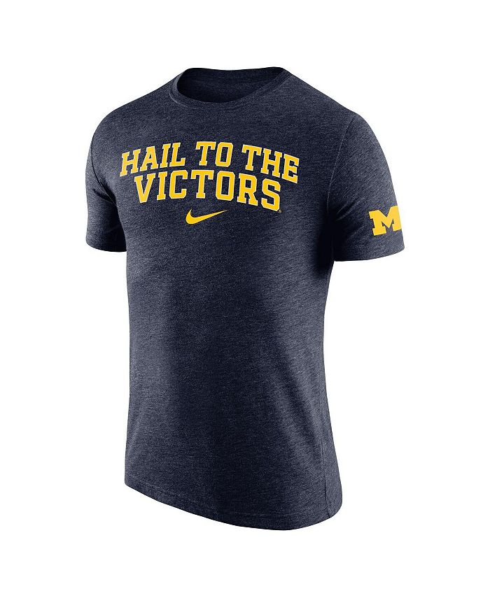 Nike Men's Navy Michigan Wolverines 2-Hit Tri-Blend Performance T-shirt ...