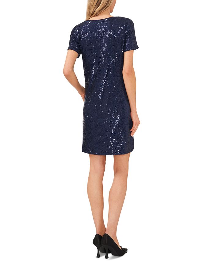 CeCe Women's Short-Sleeve Scoop-Neck Sequin Dress & Reviews - Dresses ...
