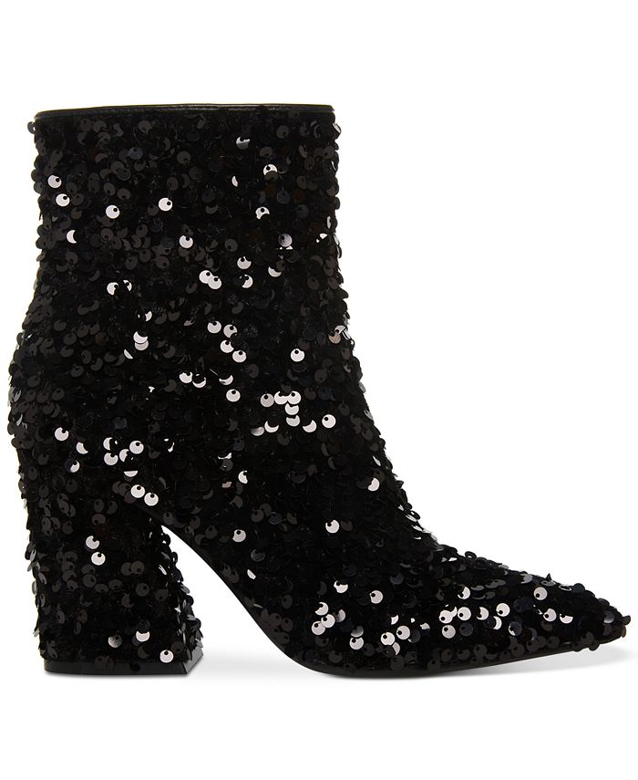 Madden Girl Women's Cody Sequined Flare-Heel Booties & Reviews ...