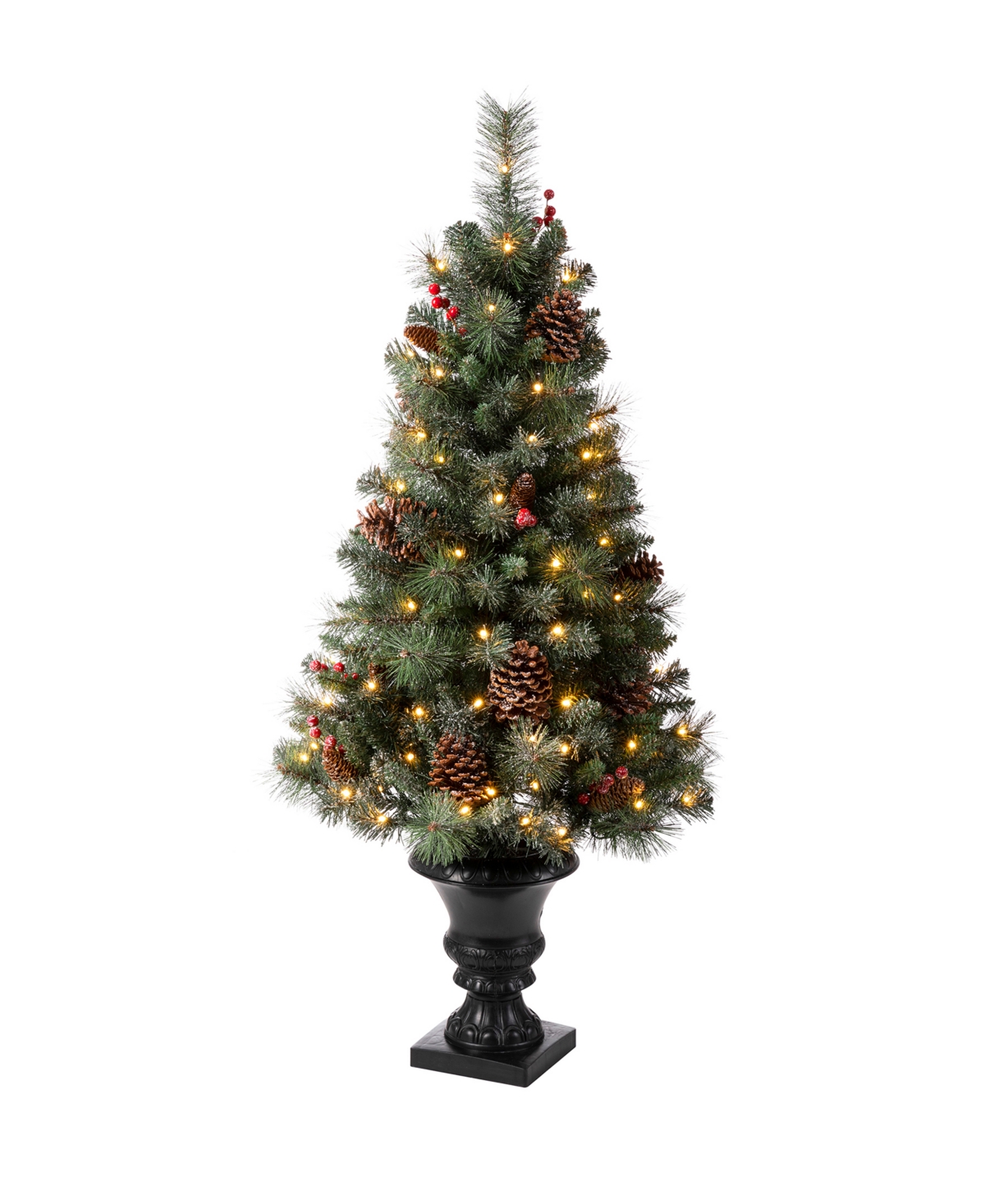 Click here for Glitzhome Flocked Christmas Tree with 100 Warm Whi... prices