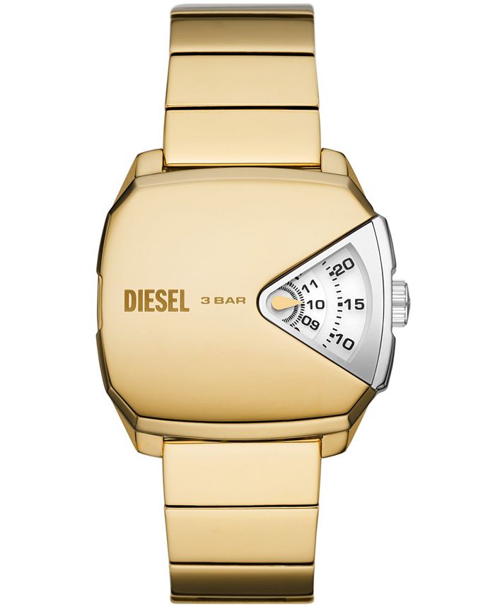 Diesel Men's D.V.A. Three-Hand Gold-Tone Stainless Steel Bracelet Watch ...