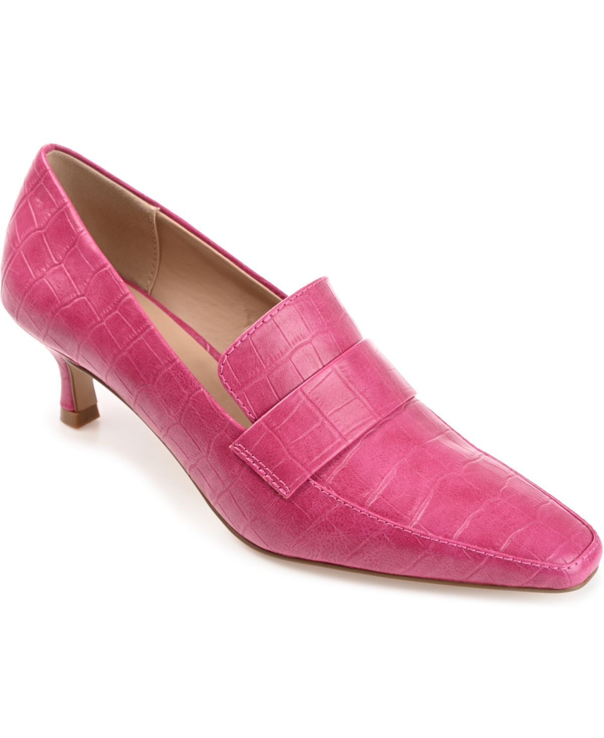 Journee Collection Womens Celina Kitten Heel Loafers - Fuchsia