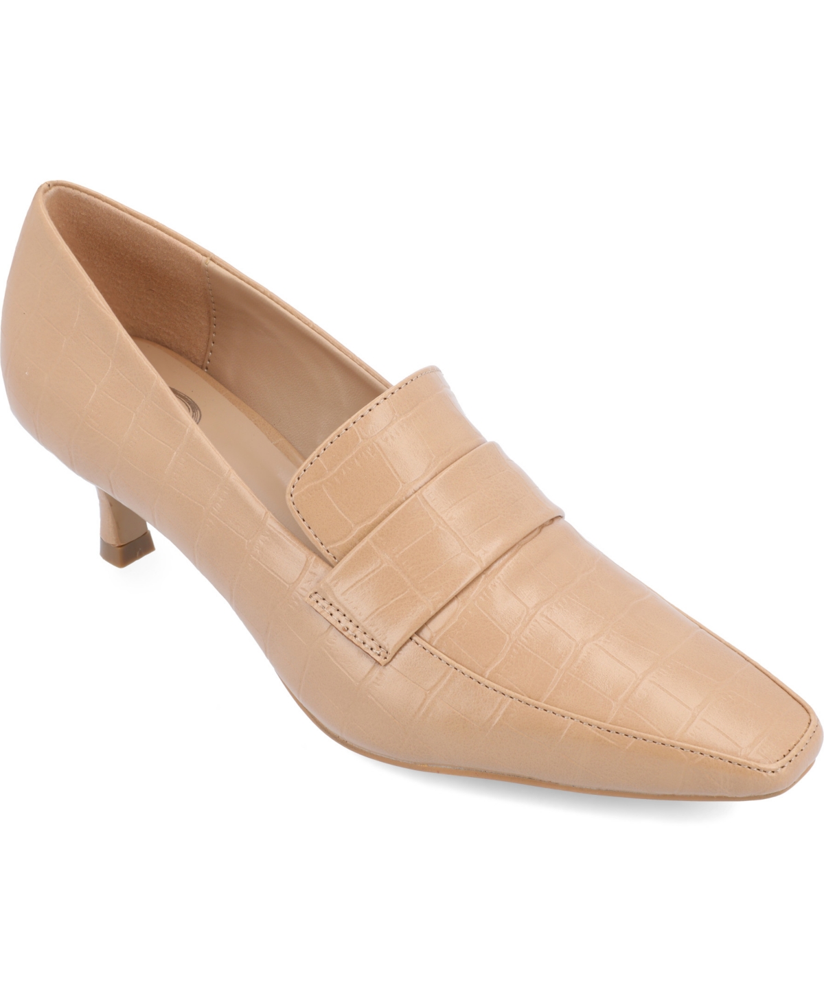 Journee Collection Womens Celina Kitten Heel Loafers - Tan