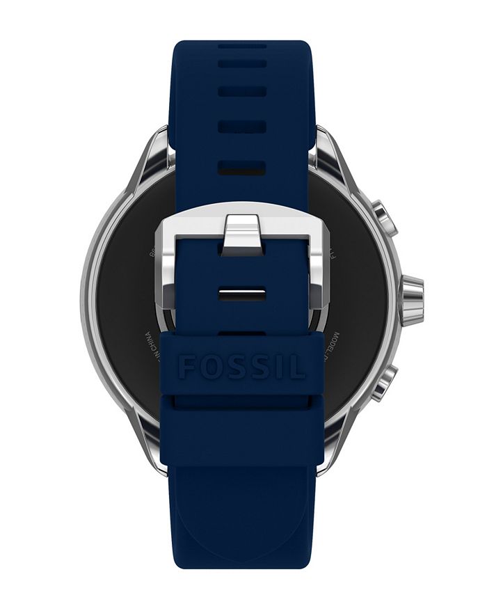 Fossil Unisex Gen 6 Wellness Edition Stainless Steel with Navy Silicone ...