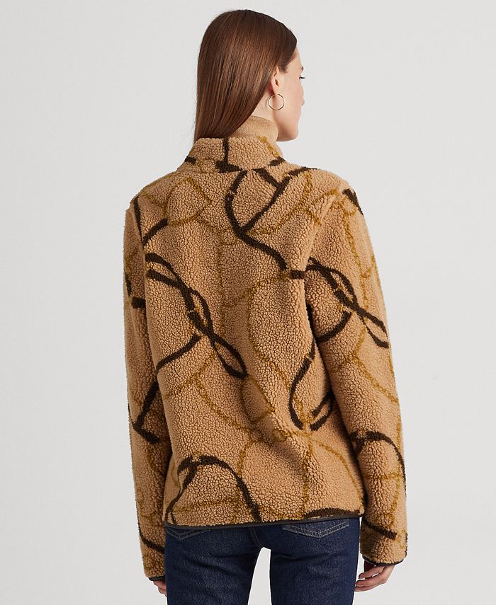 Lauren Ralph Lauren Women's Belting-Motif Fleece Jacket - Macy's