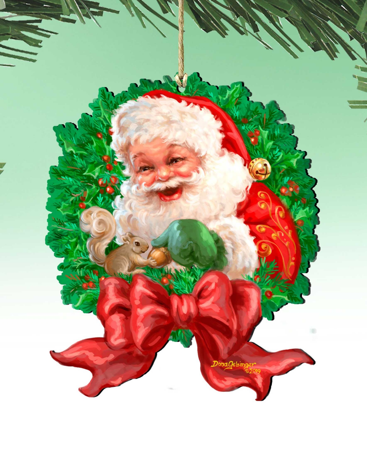 Click here for Designocracy Wreath Santa Bow Holiday Ornaments  S... prices