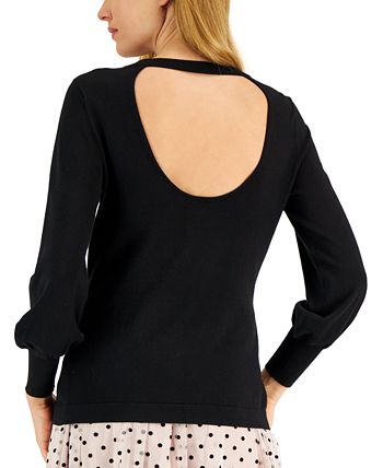 Anne Klein Women's Long-Sleeve Open-Back Sweater - Macy's
