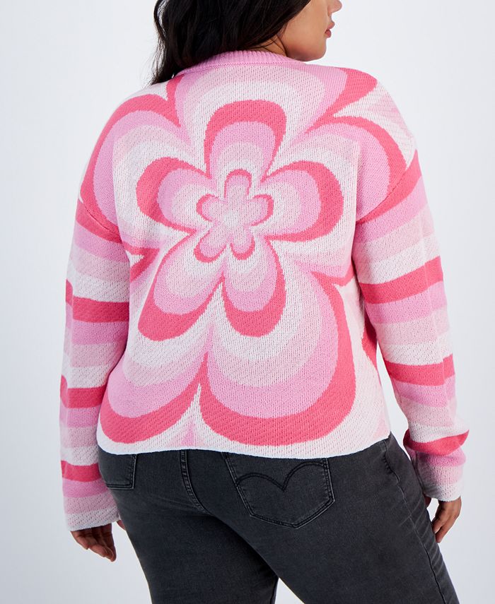 Just Polly Trendy Plus Size Flower Sweater & Reviews - Trendy Plus ...