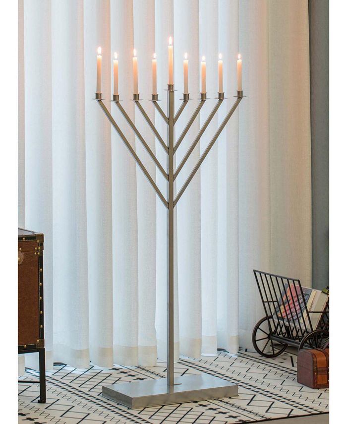 Vintiquewise Coated Hanukkah Menorah for Synagogue, Large - Macy's