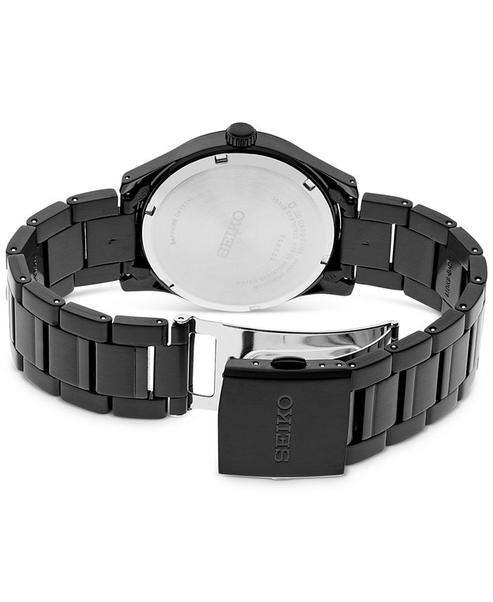Seiko Men's Essentials Black Ion Finished Stainless Steel Bracelet ...