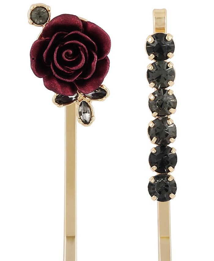 GUESS Absolute Floral Gold-Tone Crystal Bobby Pins - Macy's GUESS Absolute Floral Gold-Tone Crystal Bobby Pins - Macy's