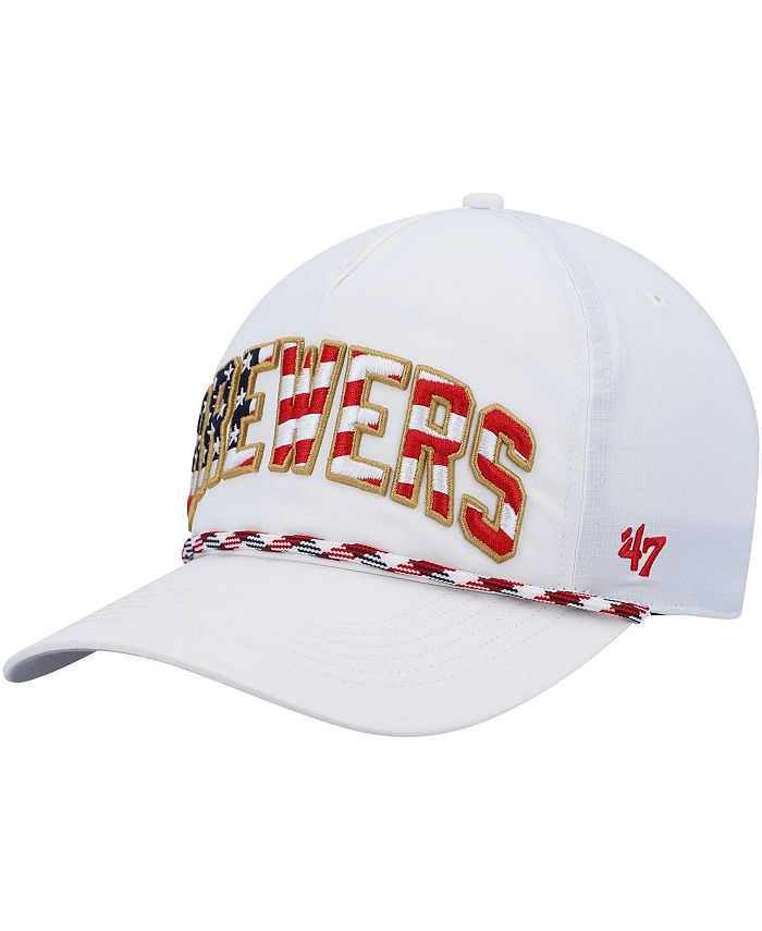 '47 Brand Men's '47 White Milwaukee Brewers Flag Flutter Hitch Snapback ...