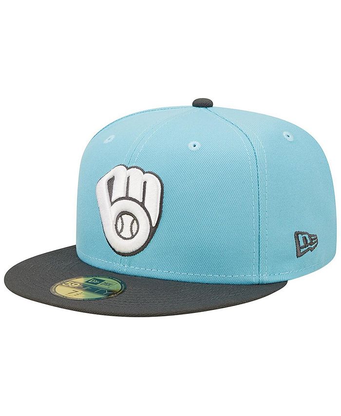 New Era Men's Light Blue and Charcoal Milwaukee Brewers Two-Tone Color ...