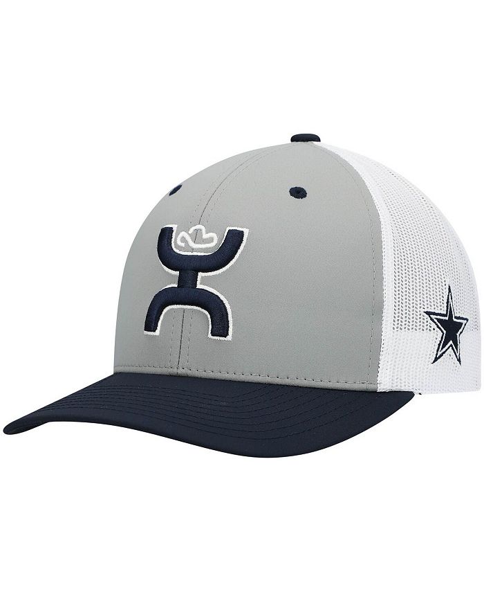 Hooey Men's Gray and Navy Dallas Cowboys Tri-Color H Trucker Snapback Hat - Macy's