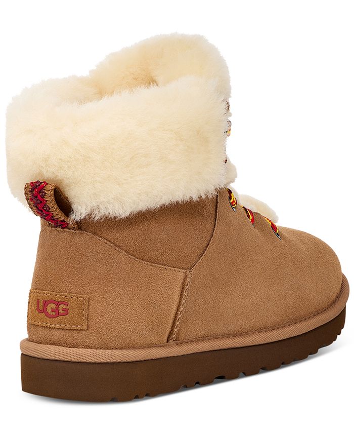 UGG® Women's Classic Mini Alpine Lace-Up Booties - Macy's