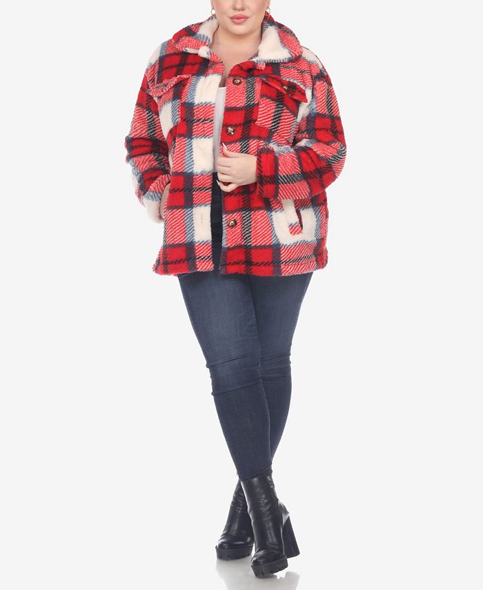 White Mark Plus Size Plaid Shacket Jacket - Macy's