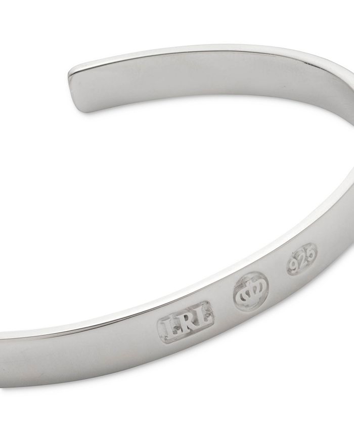 Ralph Lauren Crest Logo Cuff Bangle Bracelet in Sterling Silver - Macy's