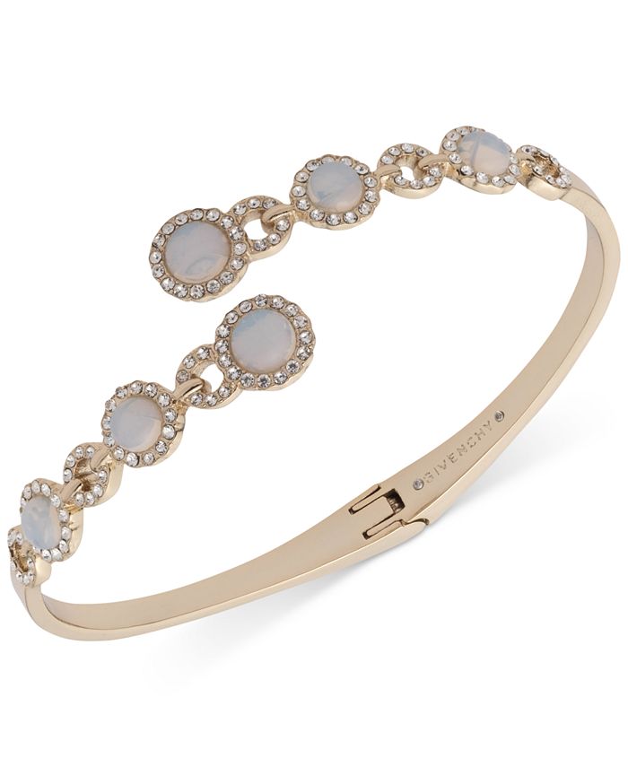 Givenchy Gold-Tone Pavé Crystal Crossover Cuff Bracelet - Macy's