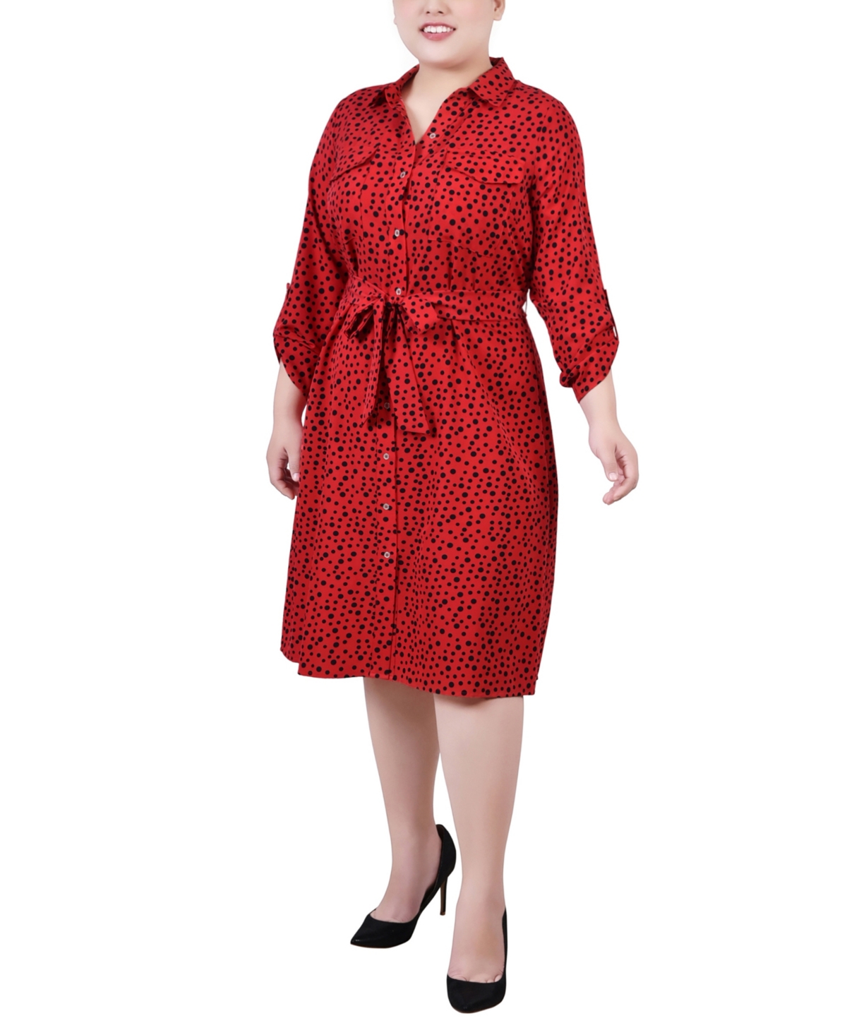 Click here for Ny Collection Plus Size Printed Shirt Dress - Ski... prices