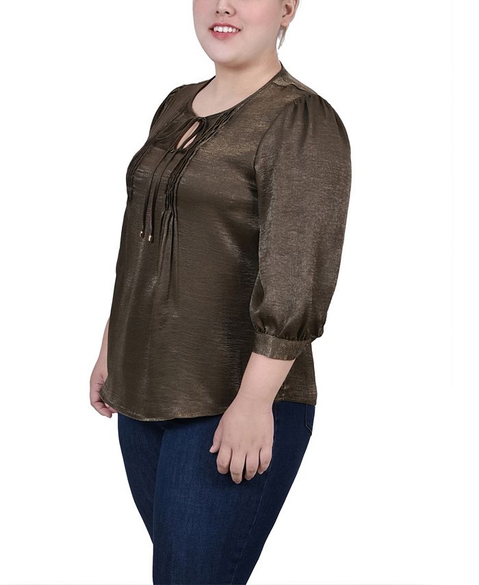 NY Collection Plus Size Satin Blouse & Reviews - Tops - Plus Sizes - Macy's
