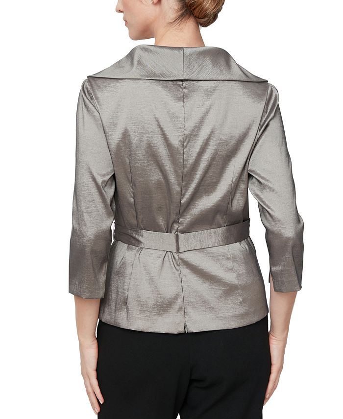 Alex Evenings Women's 3/4-Sleeve Portrait-Collar Blouse - Macy's