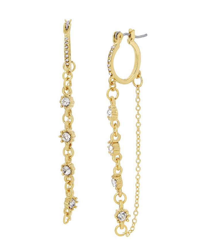 Steve Madden Stone Chain Hoop Earrings - Macy's