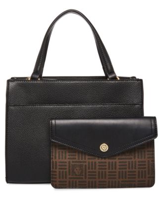 Anne Klein Women's Square Satchel with Pouch Detachable Strap Bag - Macy's