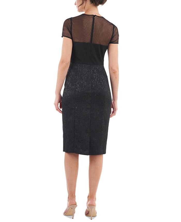 JS Collections Women's Valentina Mesh-Bodice Dress - Macy's