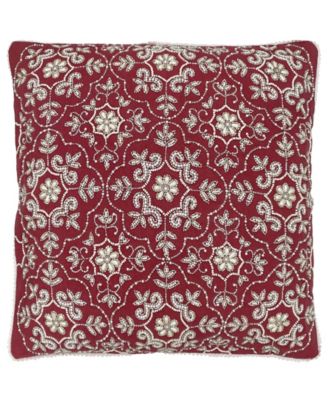 Mod Lifestyles Emblem Medallion Beaded Pillow, 20" x 20" - Macy's