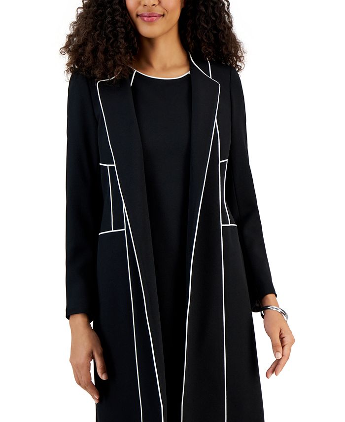 Kasper Women's Long Sleeve Seamed Topper Jacket - Macy's