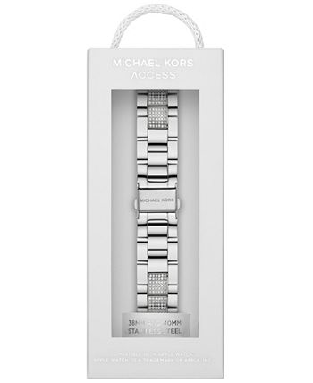 Michael Kors Women's Silver-Tone Stainless Steel Band for Apple Watch ...