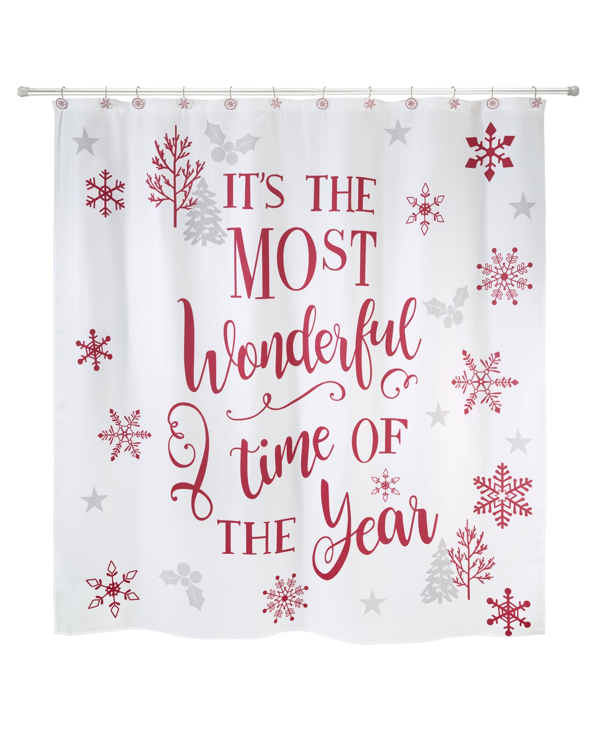 Click here for Avanti Sparkle Snowflakes Holiday Printed Shower C... prices