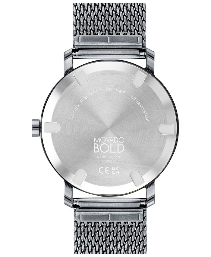 Movado Men's Bold Evolution Swiss Quartz Ionic Plated Gray Steel ...