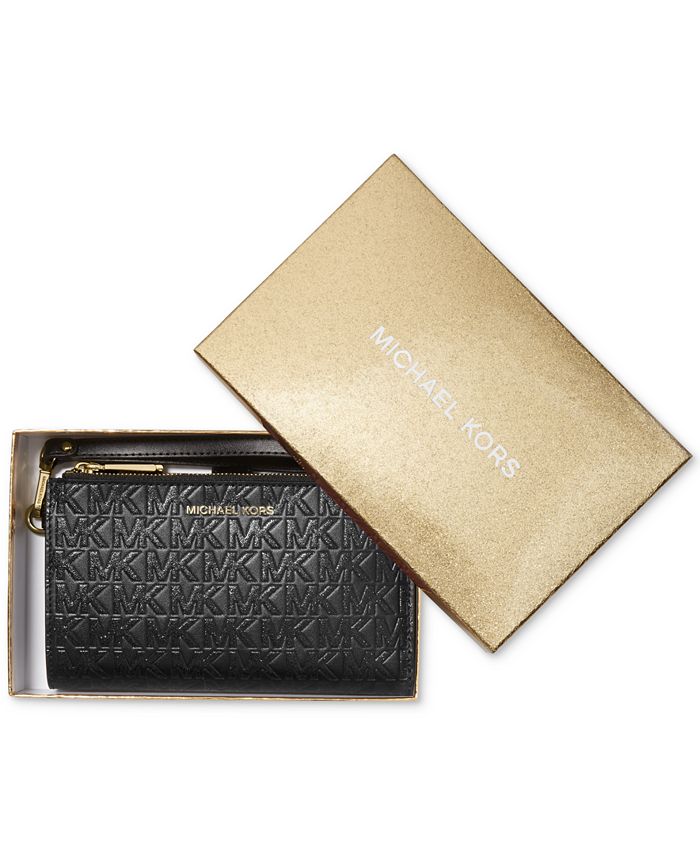 Michael Kors Logo Jet Set Double Zip Wristlet Gift Box & Reviews ...