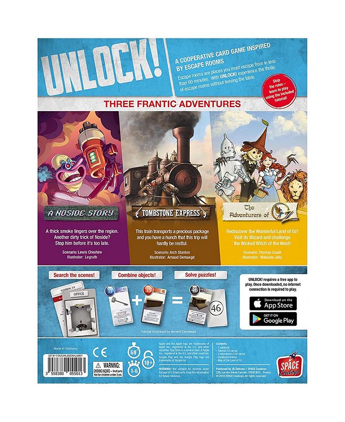 Asmodee North America, Inc. Asmodee Editions UNLOCK Secret Adventures Three Frantic Escape Room ...