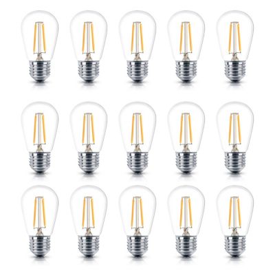 15 Pack Bulbs - S14 Bulb E26 Base, 2 Watt, 2500K Warm White Hue - Macy's
