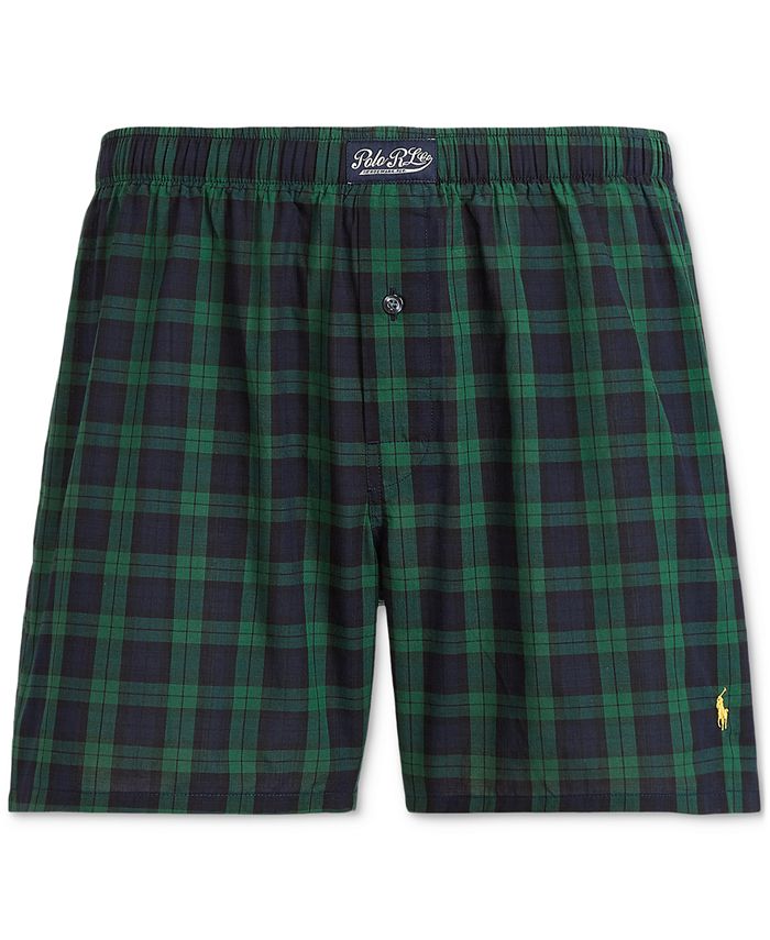 Polo Ralph Lauren Men's Single-Button Fly Plaid Boxers - Macy's
