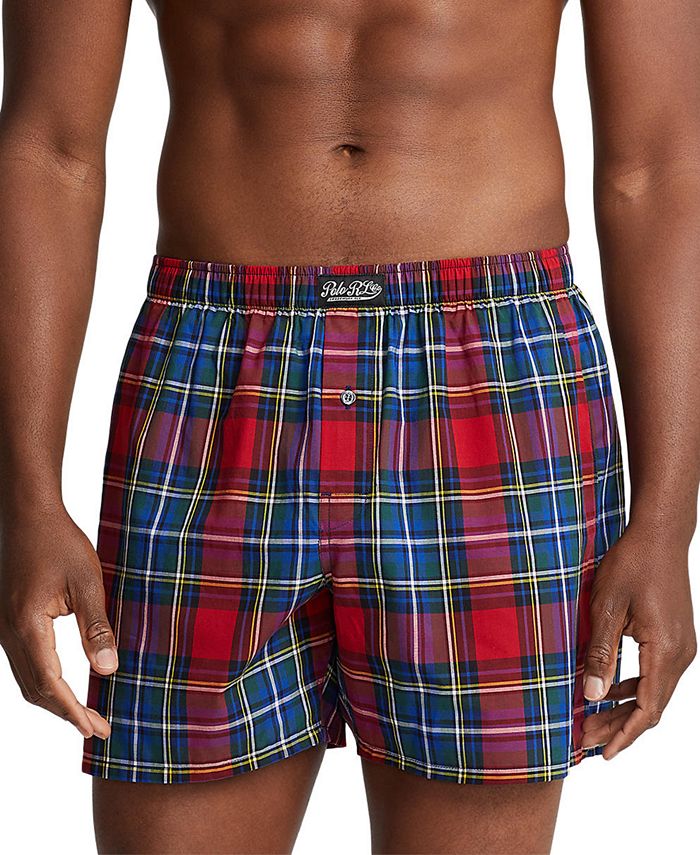 Polo Ralph Lauren Men's Single-Button Fly Plaid Boxers - Macy's
