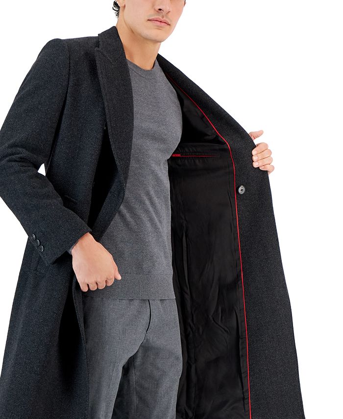 HUGO Men's Miroy Slim-Fit Double-Breasted Overcoat - Macy's