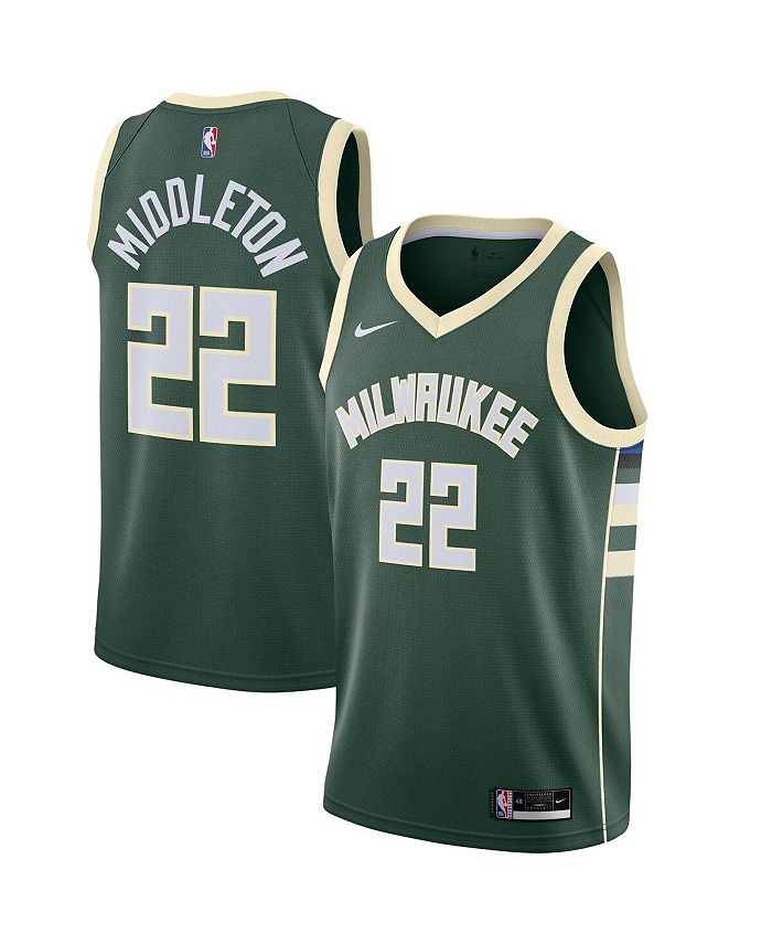 Nike Men's Khris Middleton Hunter Green Milwaukee Bucks 2020/21 ...