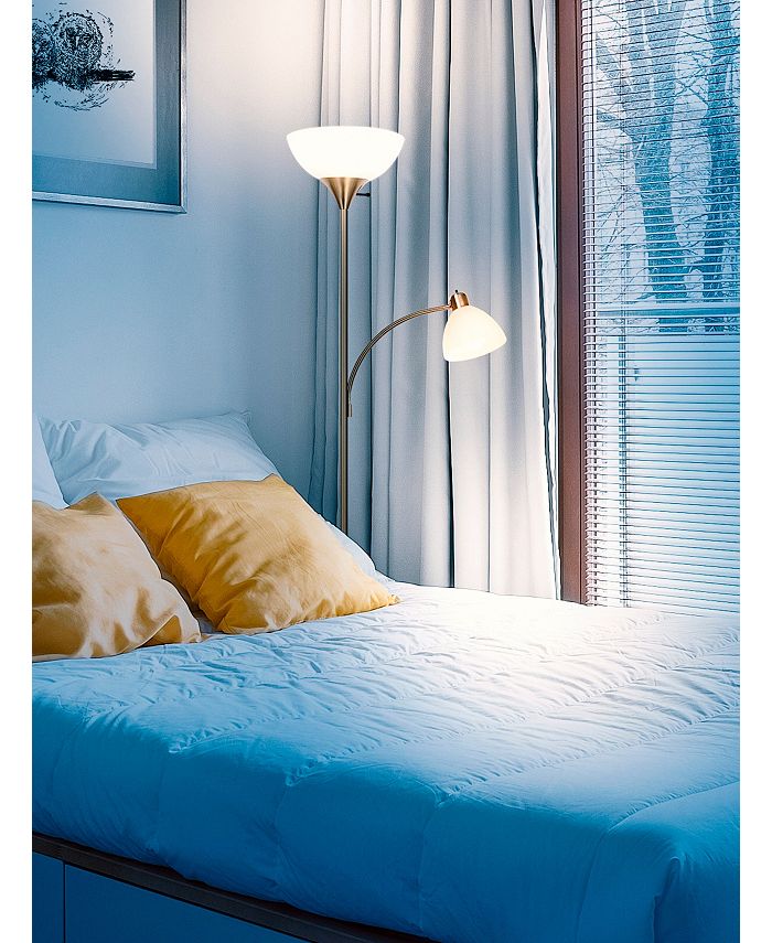 Brightech Sky Dome Plus LED Torchiere Floor Lamp with 1 Reading Arm ...