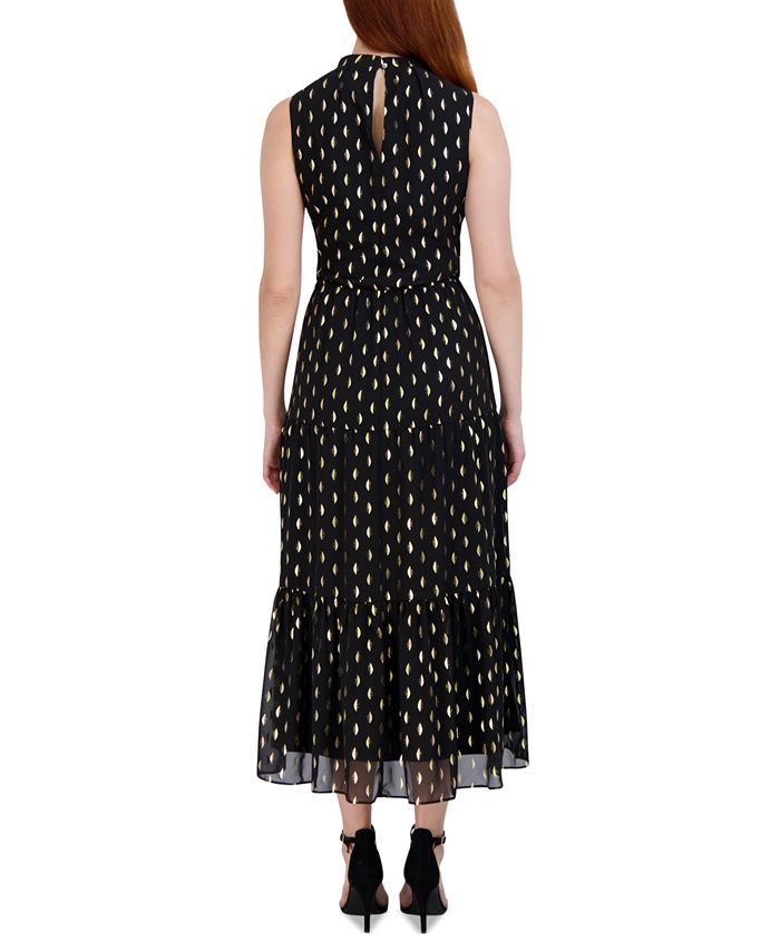 Donna Ricco Women's Mock Neck Triple-Tiered Maxi Dress - Macy's