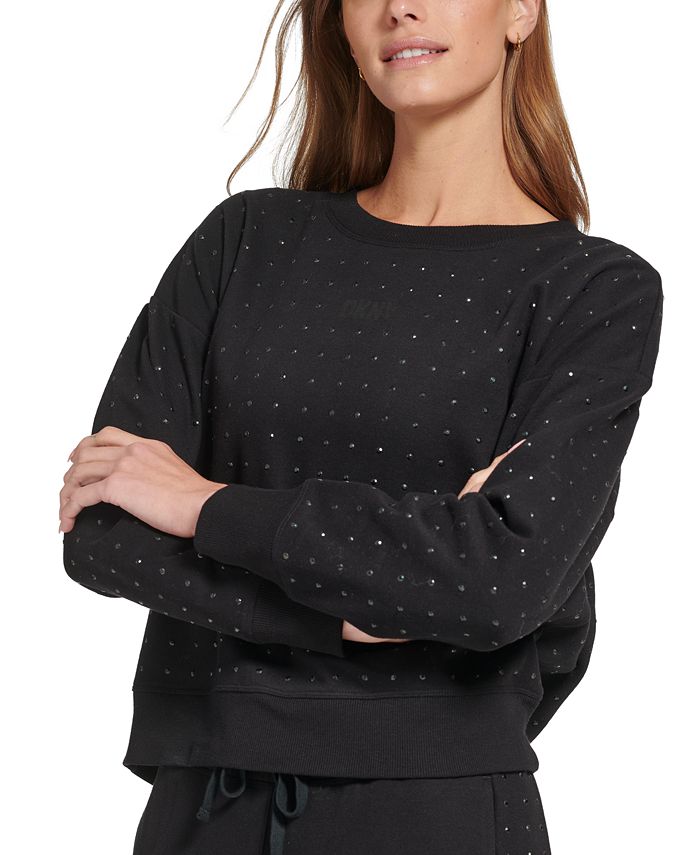 DKNY Women's Active Embellished Dropped-Shoulder Top - Macy's