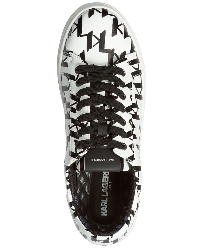 KARL LAGERFELD PARIS Karl Lagerfeld Men's Allover Logo Lace Up Low Top ...
